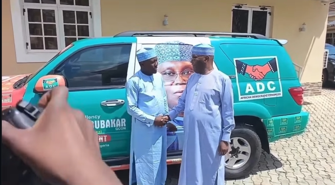 Video: Atiku spotted with branded campaign vehicle for 2027 ...